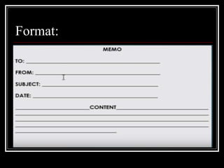 Writing a-memo in communication writing & skills | PPT