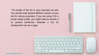 Writing a Mini Bio for Different Jobs | PPT