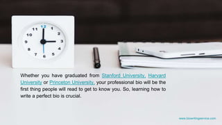 Writing a Mini Bio for Different Jobs | PPT