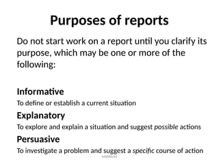 Writing-a-report in.. Marketing Research | PPT