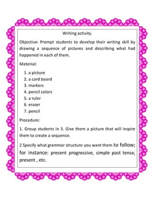 Writing a-story (writing acivities) | DOCX