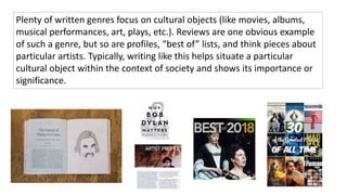 Slidedoc: Writing About a Cultural Object From a Personal Point of View ...