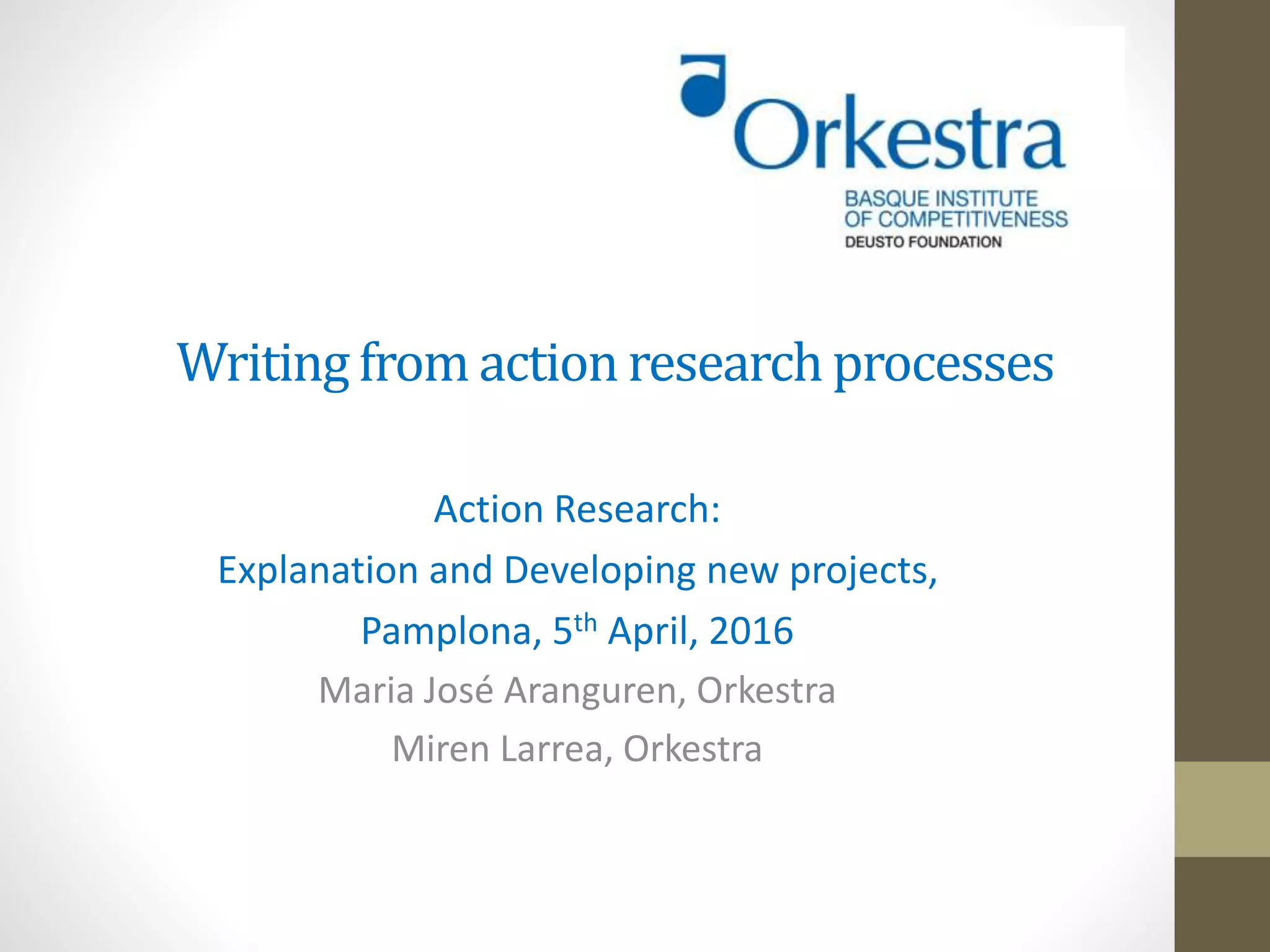 Writing from action research processes | PPT