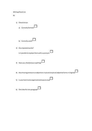 Writing checklist-b1 | PDF