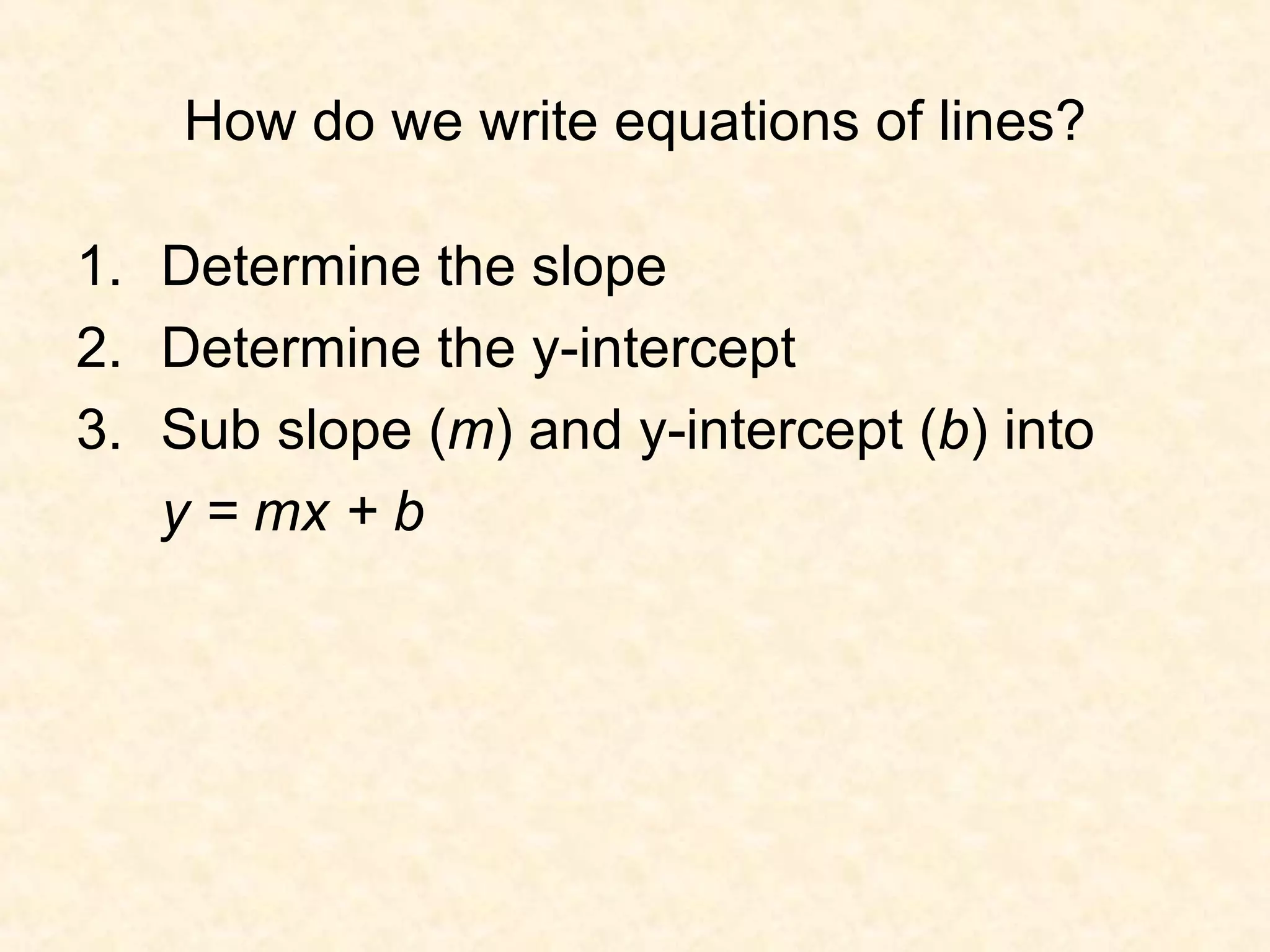 Writing Equations Of Lines | PPT | Geology | Science