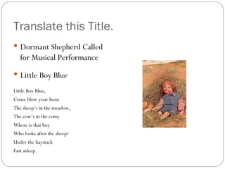 Fairy Tales - Translate the Titles | PPT