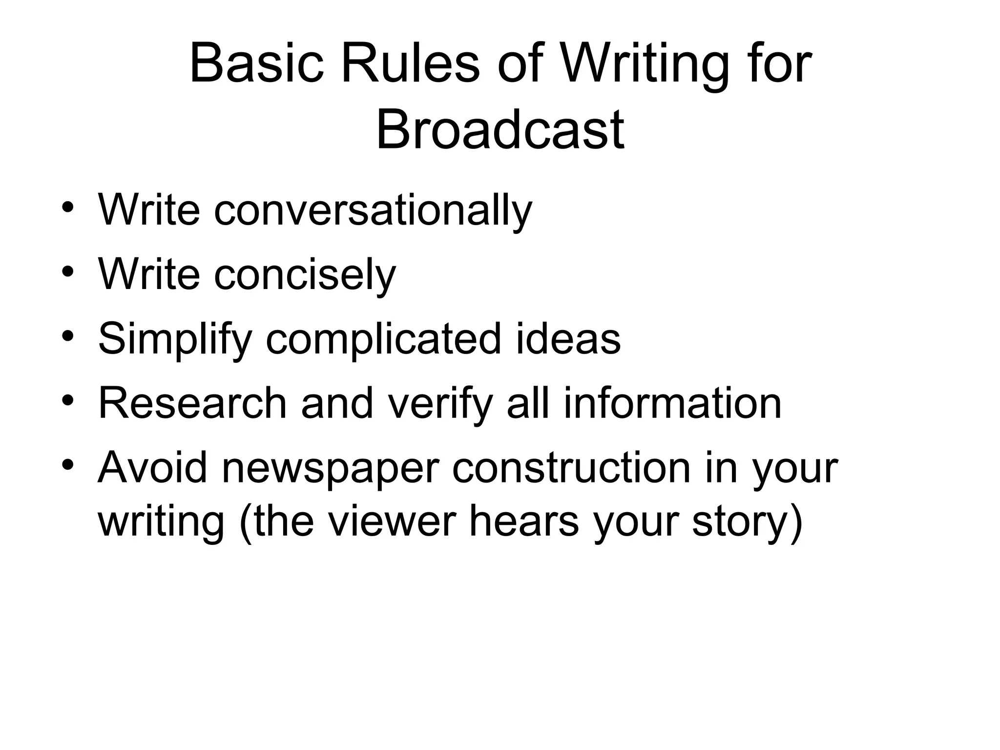 Writing For Broadcast | PPT