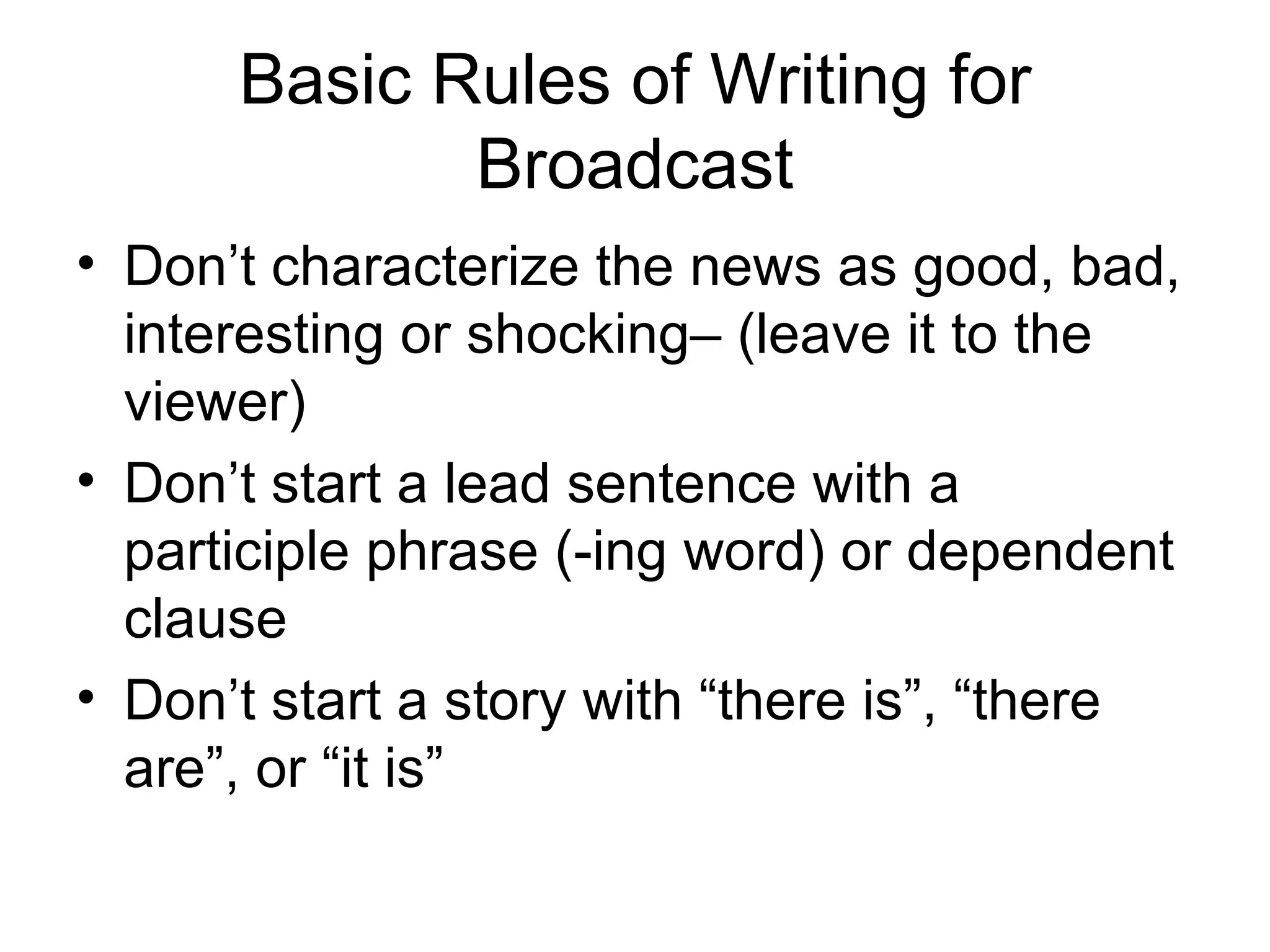 Writing For Broadcast | PPT