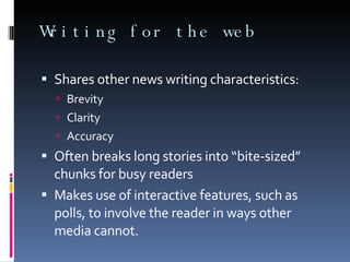 Writing For Online Newspapers1 | PPT | Internet for Beginners | Internet