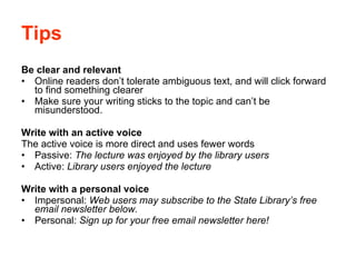 Writing For The Web | PPT | Internet for Beginners | Internet