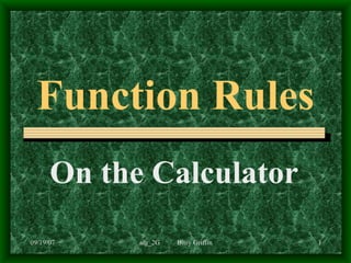 Writing Function Rules - Calculator | PPT
