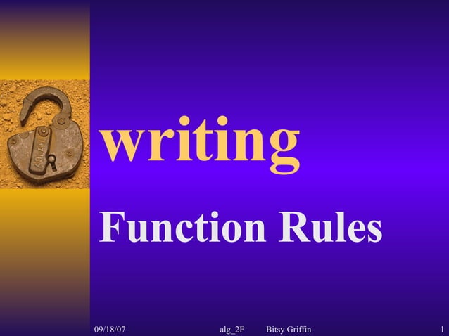 Writing Function Rules | PPT