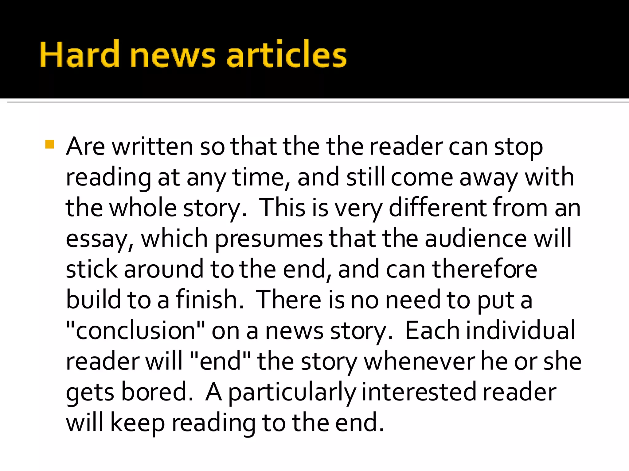 Writing Hard News | PPT