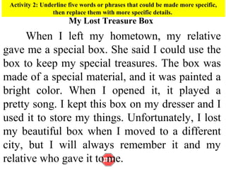 Writing i-week-6.2-descriptive-paragraphs2 | PPT