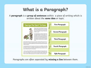 writing-in-paragraphs warm-up activity for students | PPTX