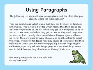 writing-in-paragraphs warm-up activity for students | PPT
