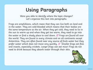writing-in-paragraphs warm-up activity for students | PPT
