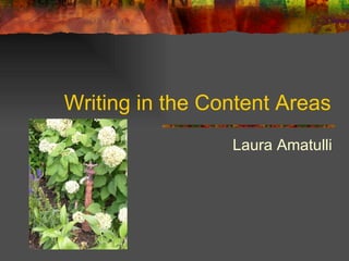 Writing In The Content Areas | PPT