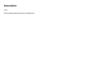 Writing Measurable Iep Goals and Objectives | PDF