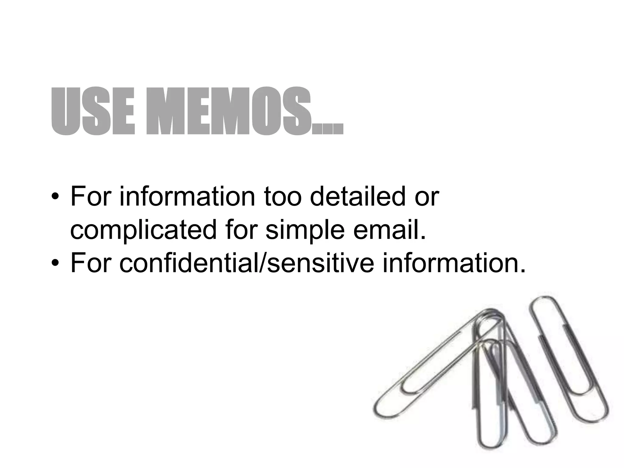 Writing Memos: Content and Design | PPTX