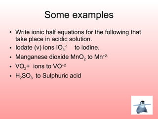 Writing More Complex Redox Equations | PPT
