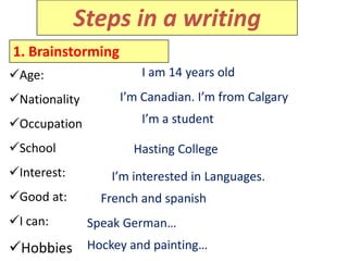 Writing my hobbies | PPTX