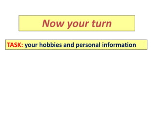 Writing my hobbies | PPT