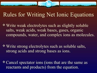 Writing net ionic equations | PPT