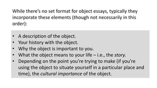 Writing Object Essays | PPTX
