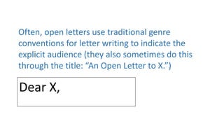 Writing Open Letters | PPTX