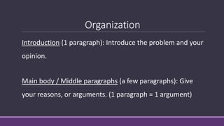 Writing opinion essay | PPTX
