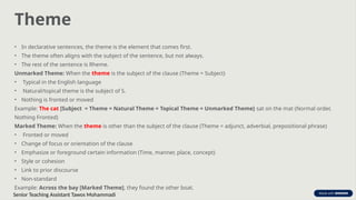 Mastering Paragraph Writing: Theme and Rheme in English Sentences | PPTX