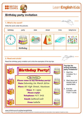 British Themed Party Invitations