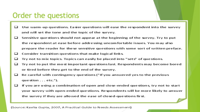 Writing questions in TNA development: A guide | PPT