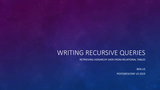 Writing Recursive Queries | PDF