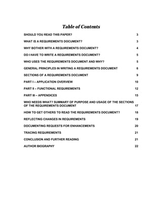 Writing Requirements Documents | PDF