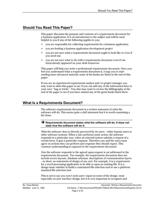 Writing Requirements Documents | PDF