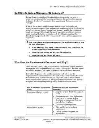 Writing Requirements Documents | PDF