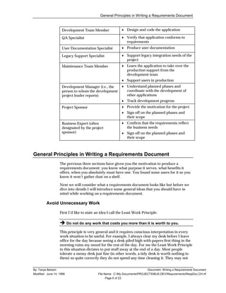 Writing Requirements Documents | PDF