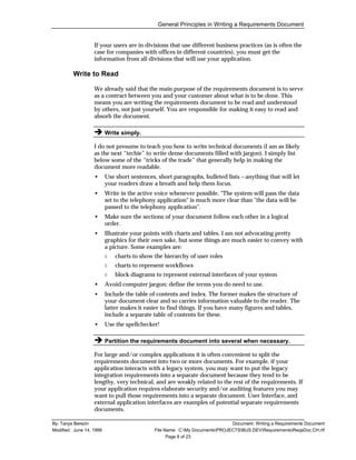 Writing Requirements Documents | PDF
