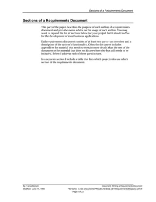 Writing Requirements Documents | PDF