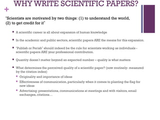 writing scientific papers for the beginners | PPT