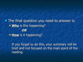 Writing a Summary | PPT