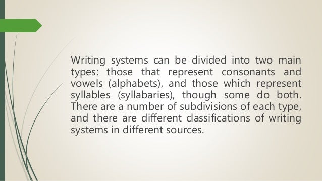 Writing system