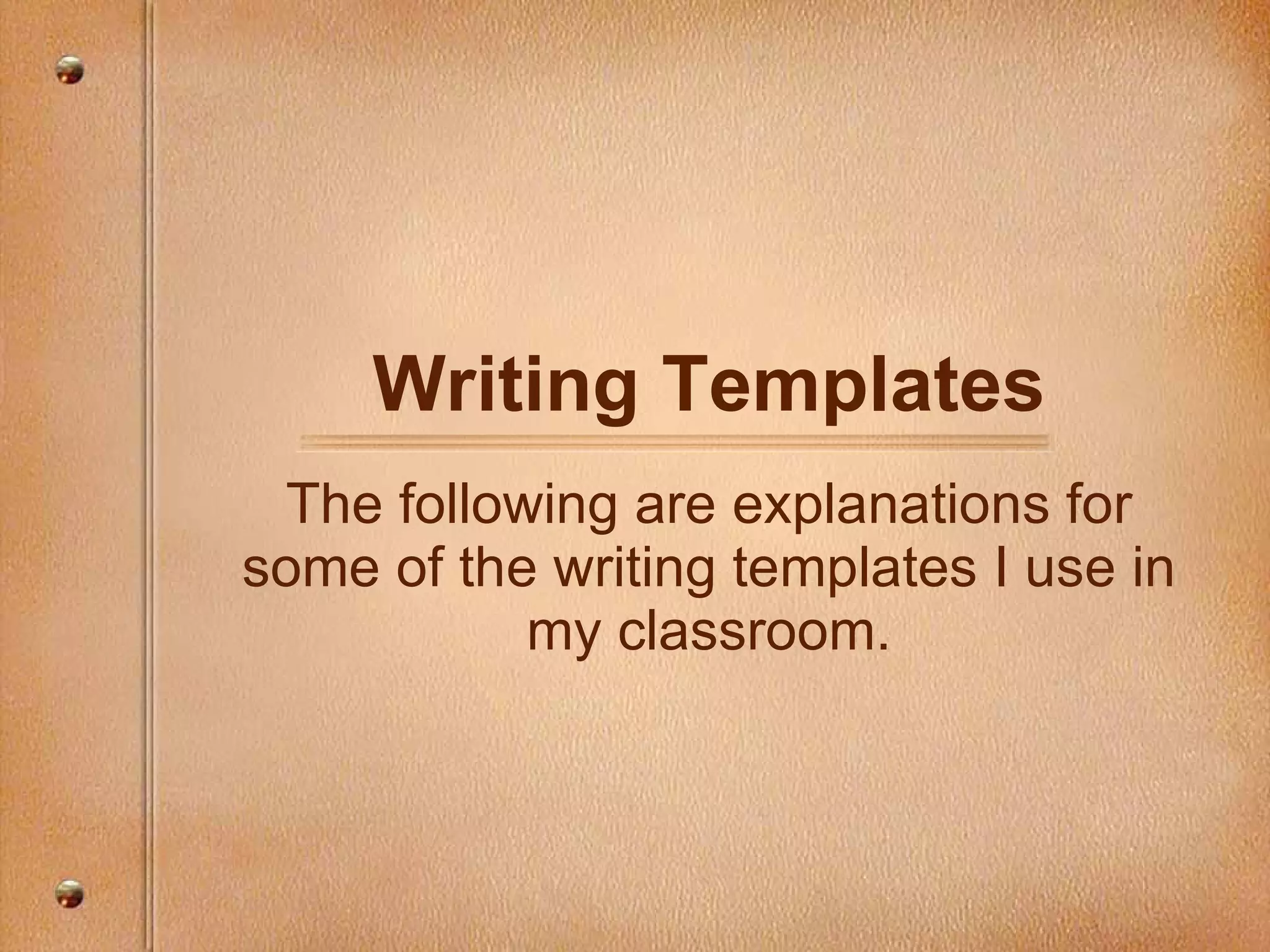 Writing Templates | PPS