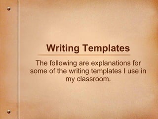 Writing Templates | PPS
