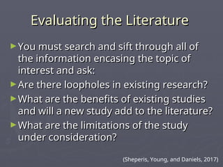 Writing the Literature Review by James from Texas University | PPT