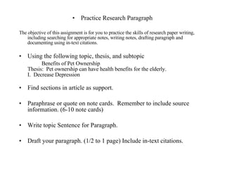 Writing The Research Paper | PPT