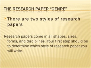 Writing the Research Paper | PPT