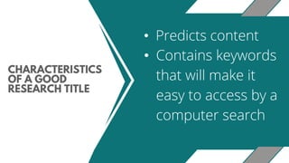 WRITING-THE-RESEARCH-TITLE.pptx | Education